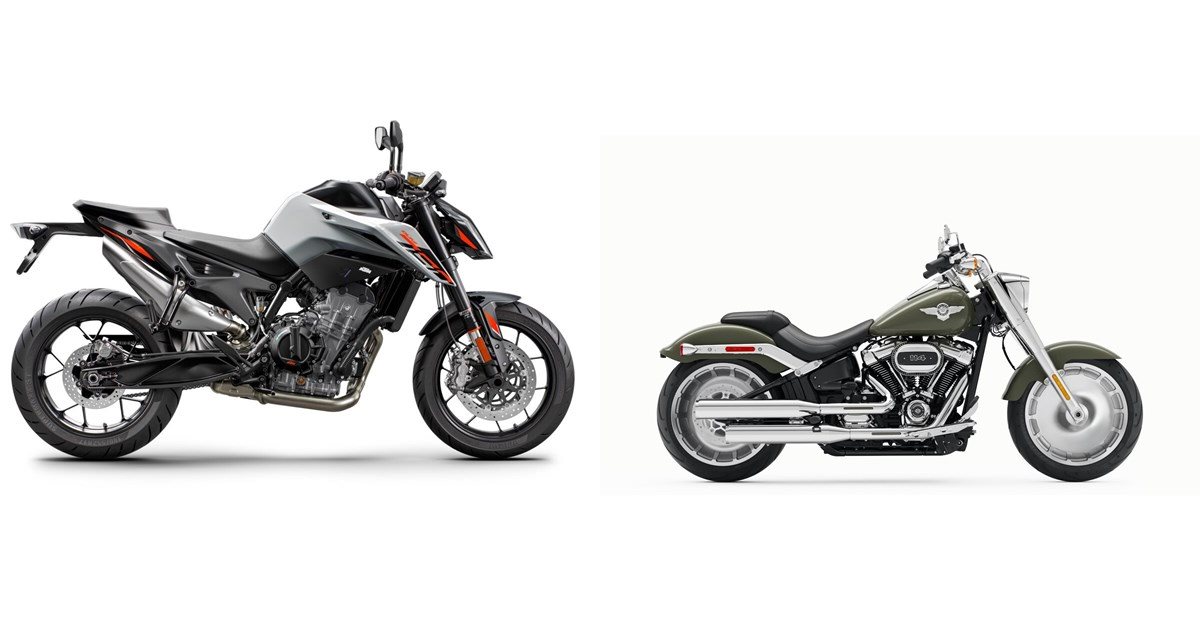 Motorrad Vergleich KTM 790 Duke 2023 vs. Harley-Davidson Softail Fat ...