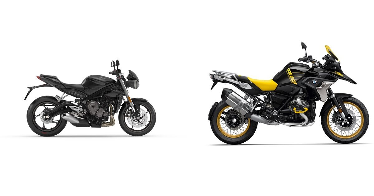 Motorrad Vergleich Triumph Street Triple S 2019 vs. BMW R 1250 GS ...