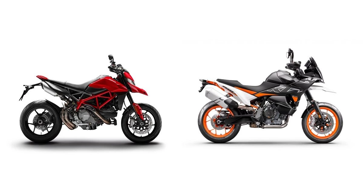 Motorrad Vergleich Ducati Hypermotard 950 2020 vs. KTM 890 SMT 2023