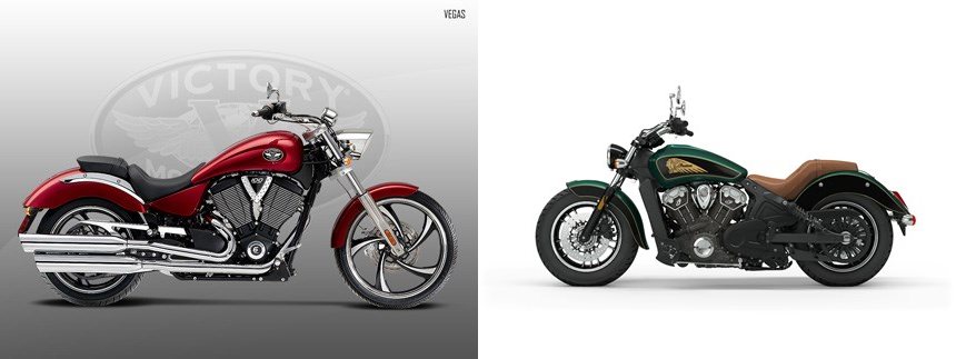 Motorrad Vergleich Victory Vegas 2009 vs. Indian Scout 2020