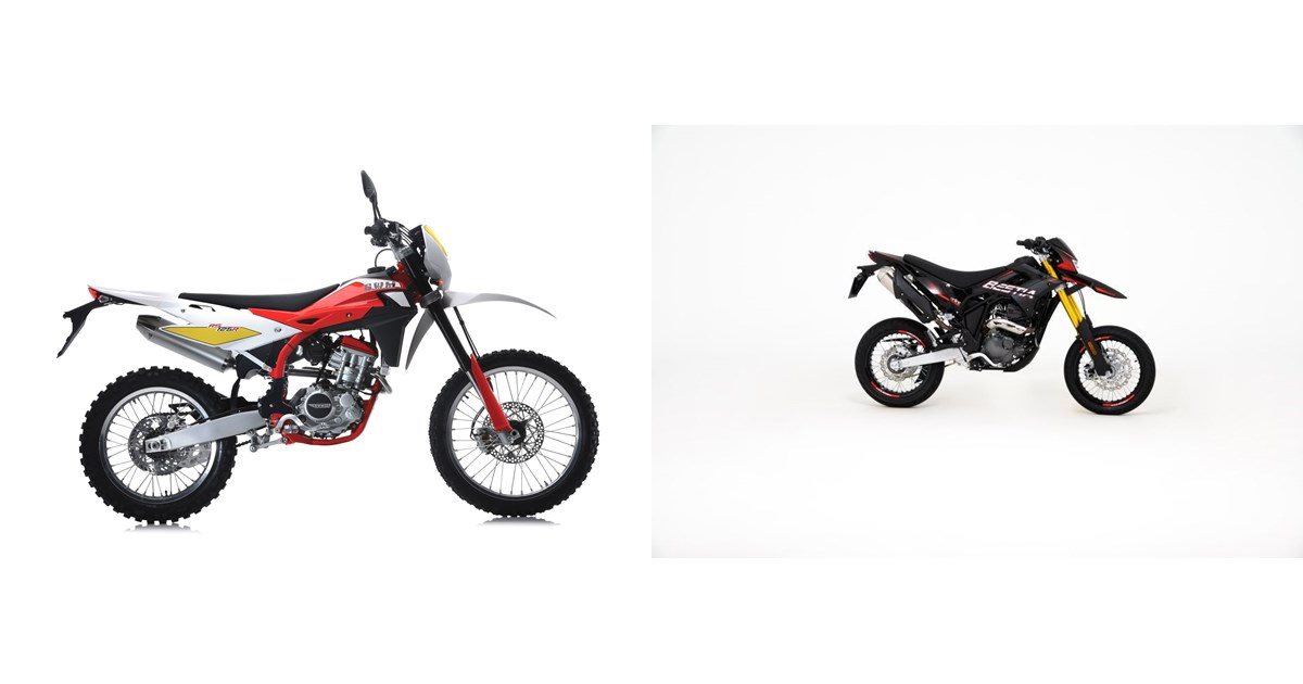 Motorrad Vergleich SWM RS 125 R 2017 vs. Online Bestia 125 ABS 2023