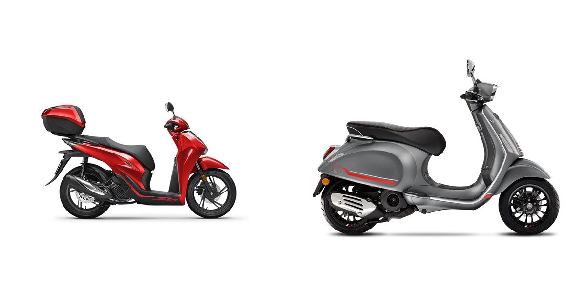 Motorrad Vergleich Honda SH125i 2023 vs. Vespa Sprint 125 S 2023