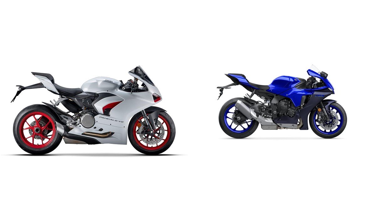 Motorrad Vergleich Ducati Panigale V2 2023 vs. Yamaha R1 2022
