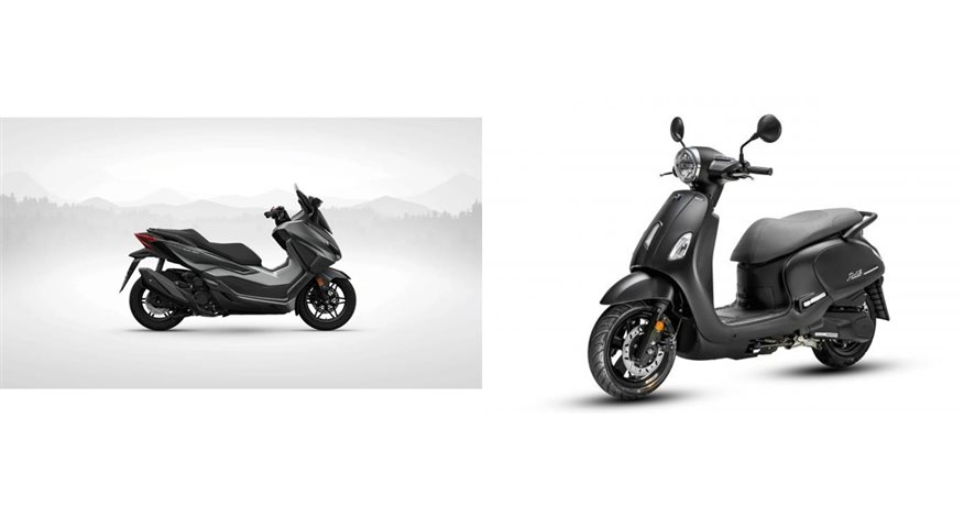 Motorrad Vergleich Honda Forza 350 2023 vs. Sym Fiddle 125 E5 2021