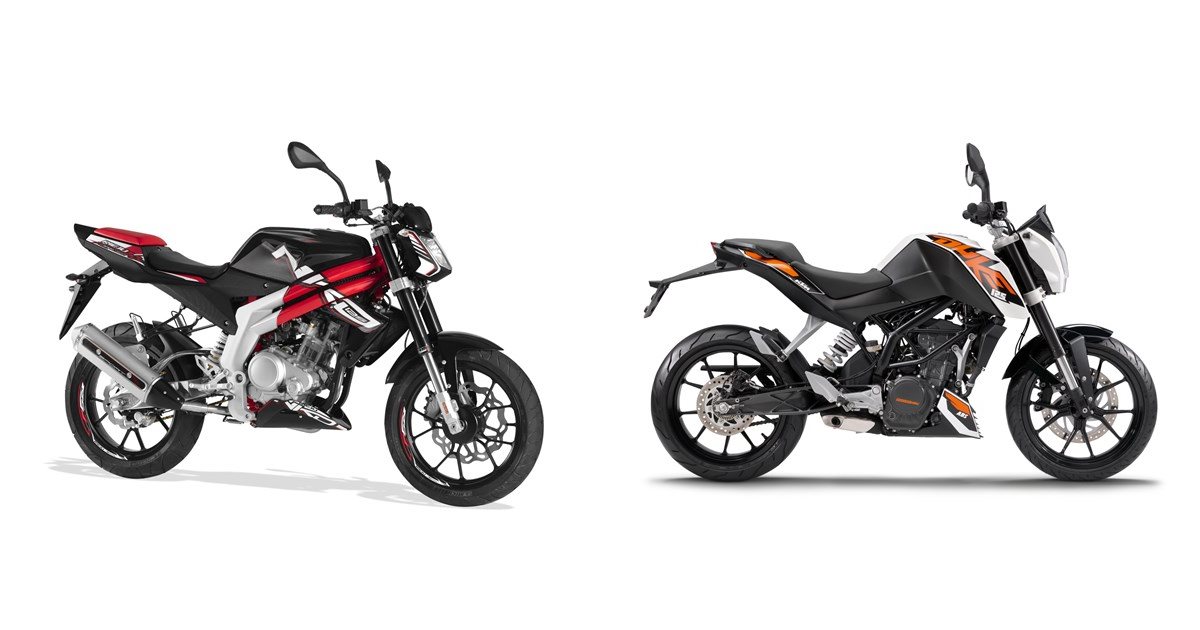 Motorrad Vergleich Rieju RS3 NKD 125 2015 vs. KTM 125 Duke 2014