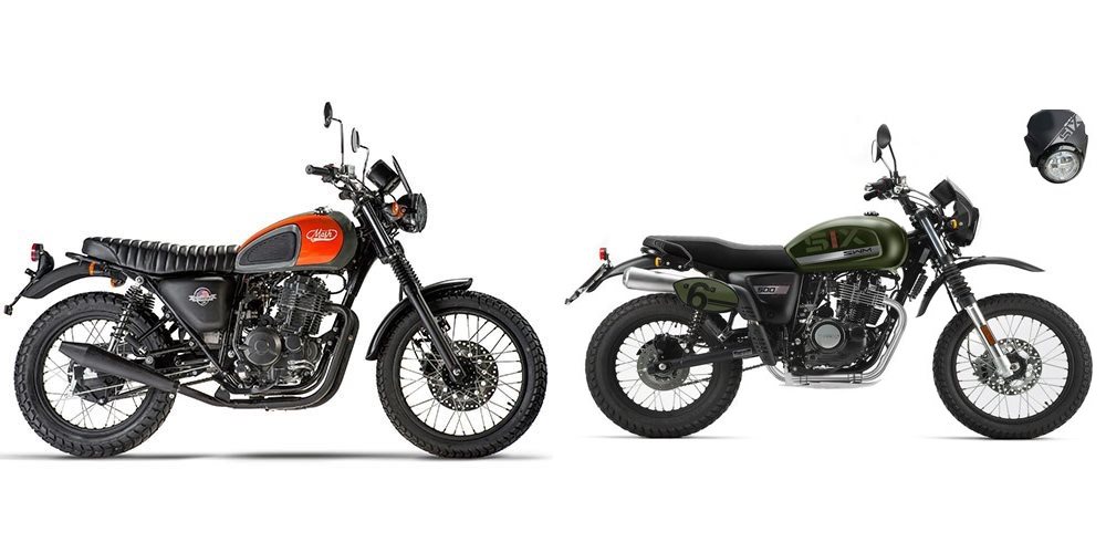 Motorrad Vergleich Mash Scrambler 400 2021 vs. SWM Six Days 500 2022