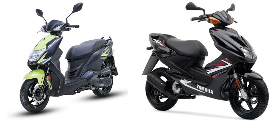 Motorrad Vergleich Sym Mask 50 2022 Vs Yamaha Aerox R 2009