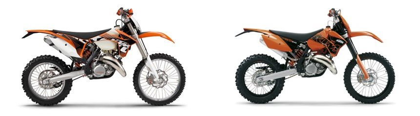 Motorrad Vergleich KTM 125 EXC 2011 vs. KTM 125 EXC 2007