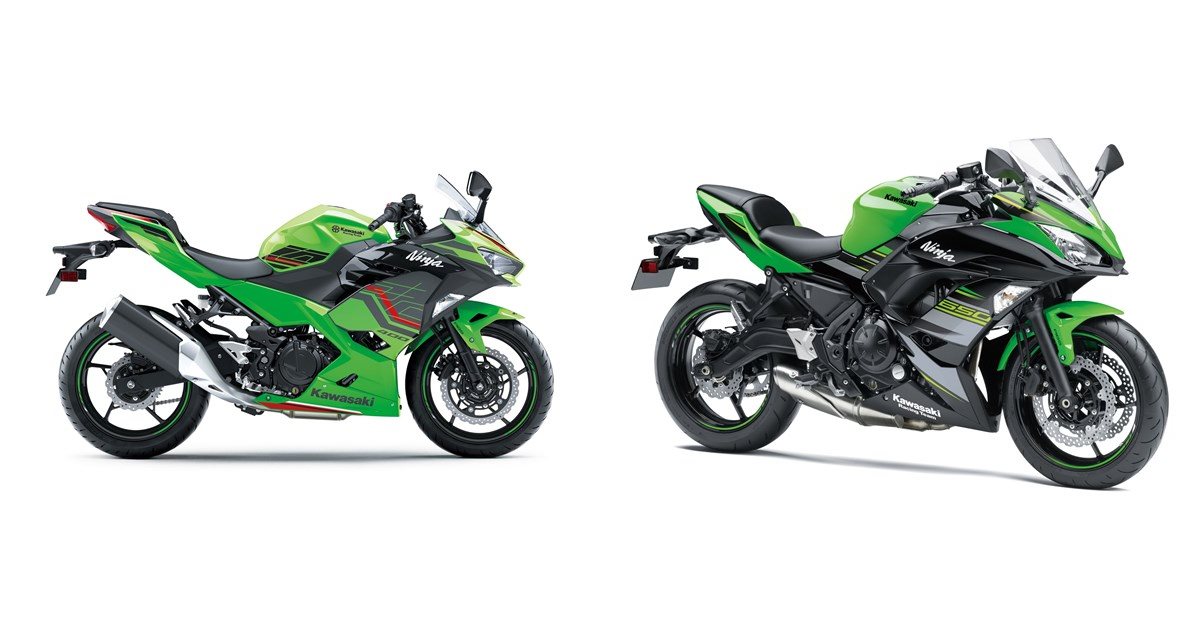 Motorrad Vergleich Kawasaki Ninja 400 2023 vs. Kawasaki Ninja 650 KRT 2018