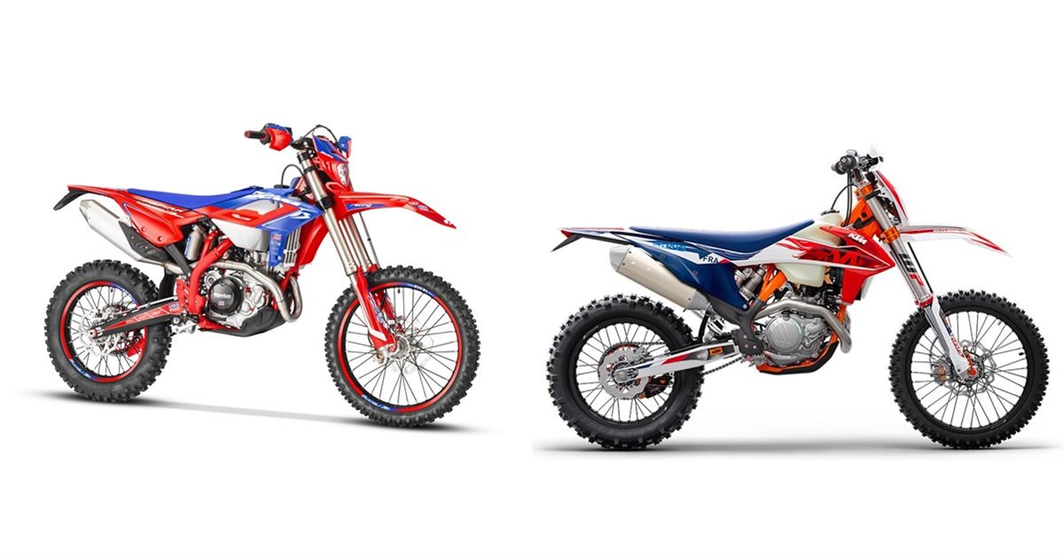 Motorrad Vergleich Beta RR 480 4T Racing 2023 vs. KTM 500 EXC-F SIX ...