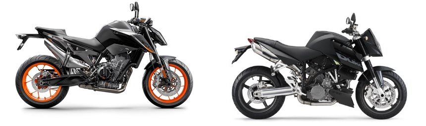 Motorrad Vergleich KTM 890 Duke 2021 vs. KTM 990 Super Duke 2005