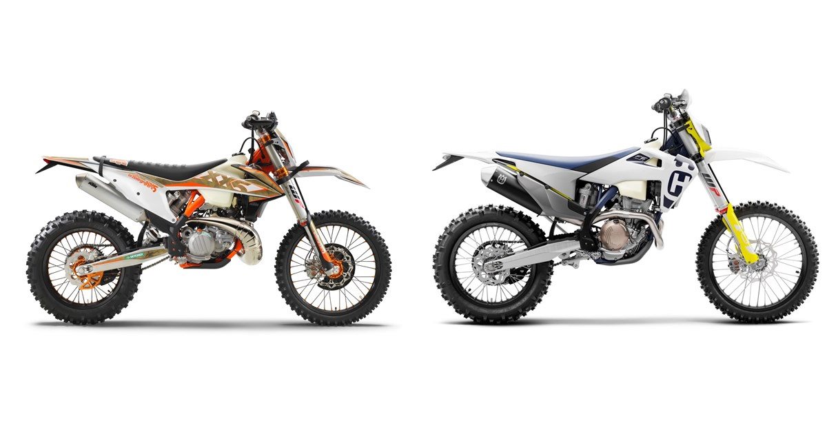 Motorrad Vergleich KTM 300 EXC TPI Erzberg Edition 2020 vs. Husqvarna FE 350 2020