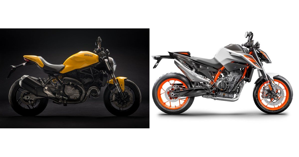 Motorrad Vergleich Ducati Monster 821 2019 vs. KTM 890 Duke R 2020