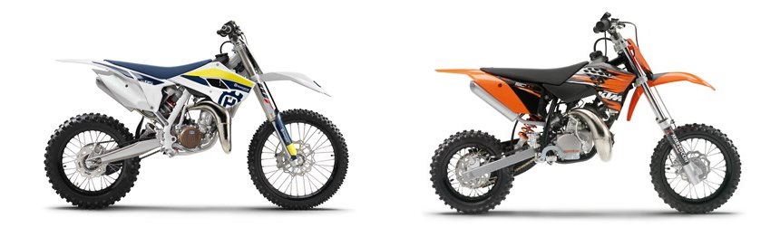 Motorrad Vergleich Husqvarna TC 85 2017 vs. KTM 50 SX 2010