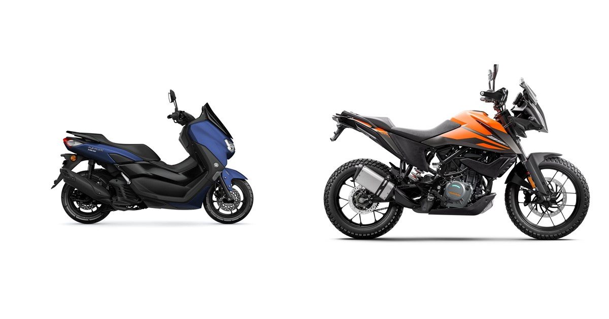 Motorrad Vergleich Yamaha NMAX 155 2021 vs. KTM 390 Adventure 2021