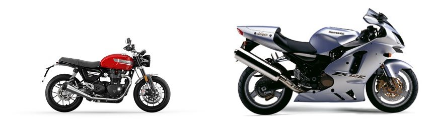 Motorrad Vergleich Triumph Speed Twin 1200 2021 vs. Kawasaki ZRX 1200 R 2005