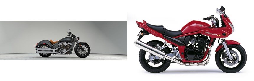 Motorrad Vergleich Indian Scout 2018 vs. Suzuki Bandit 600S 2005