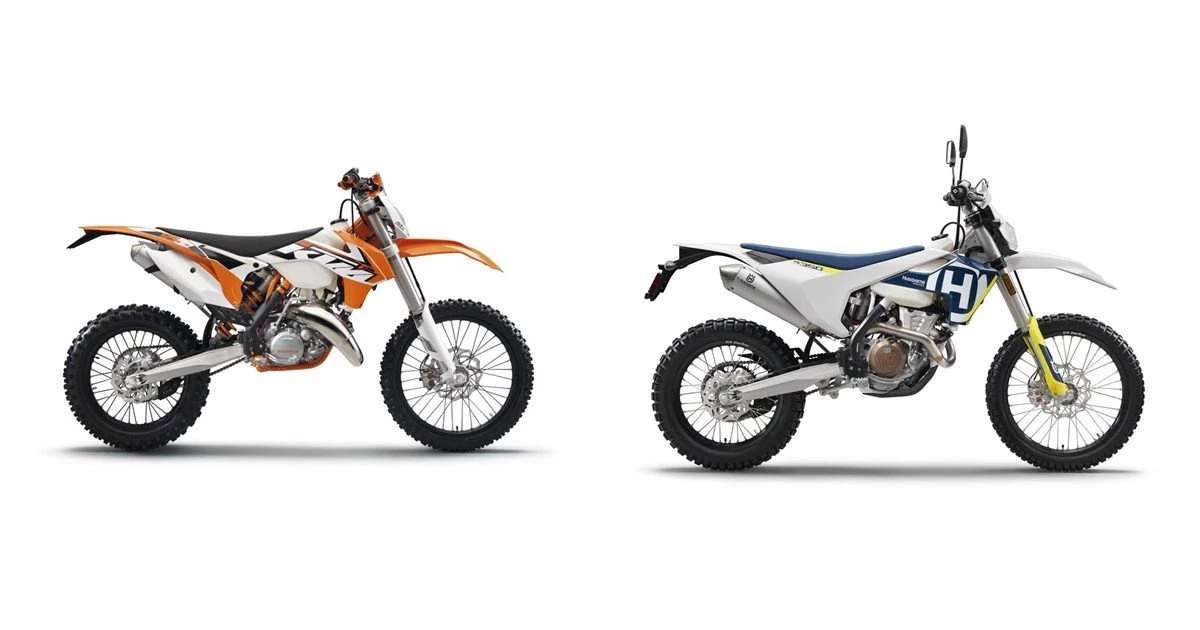 Motorrad Vergleich KTM 125 EXC 2016 vs. Husqvarna FE 350 2018