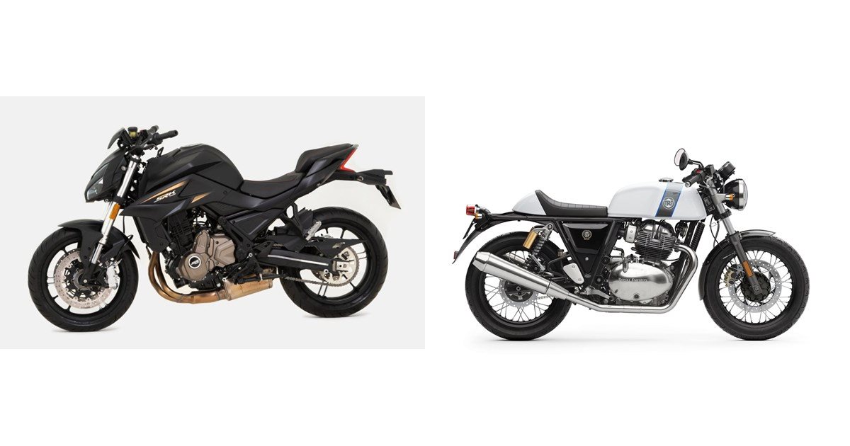 Motorrad Vergleich QJ Motor SRK 700 2023 vs. Royal Enfield Continental ...
