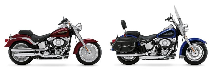 Motorrad Vergleich Harley-Davidson Softail Fat Boy FLSTF 2008 vs ...