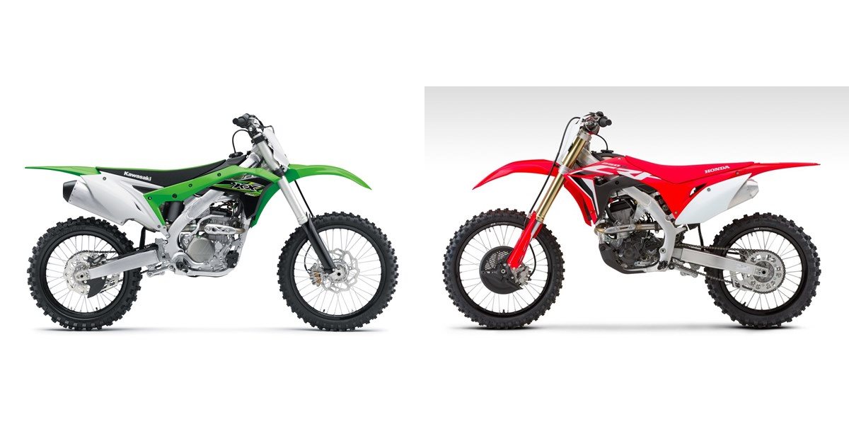 Motorrad Vergleich Kawasaki KX250F 2017 vs. Red Moto CRF 250R 2021