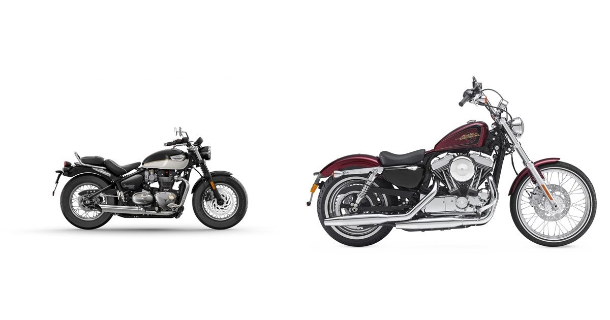 Motorrad Vergleich Triumph Bonneville Speedmaster 2021 vs. Harley ...