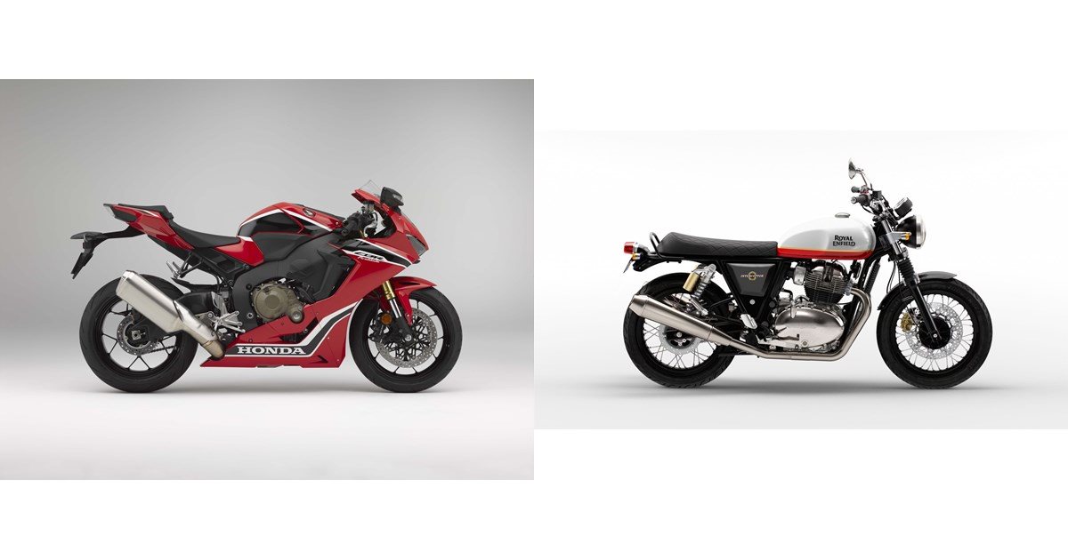 Motorrad Vergleich Honda CBR1000RR Fireblade 2019 vs. Royal Enfield ...