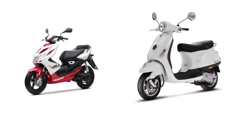Motorrad Vergleich Yamaha Aerox R 2013 Vs Vespa Lx 50 2t 2009
