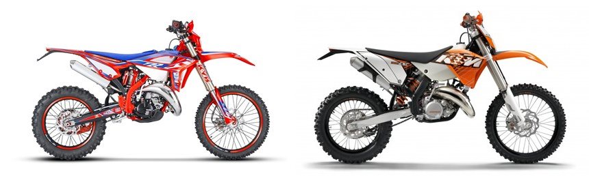 Motorrad Vergleich Beta RR 125 2T Racing 2022 vs. KTM 125 EXC 2010