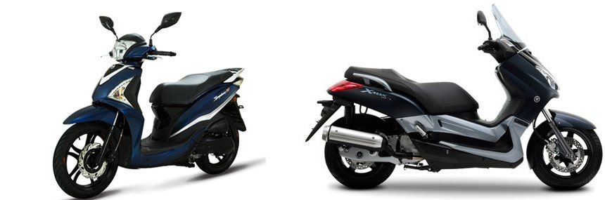 Motorrad Vergleich Sym Symphony ST 125 2021 vs. Yamaha XMAX 125 2009