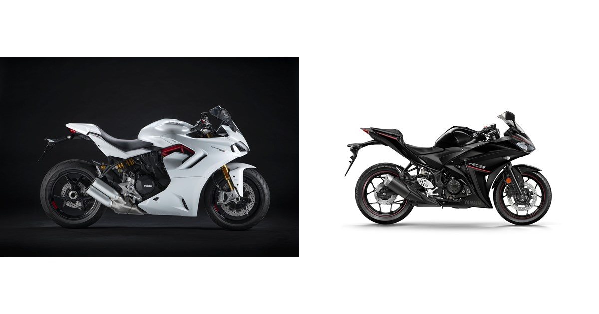 Motorrad Vergleich Ducati SuperSport 950 S 2021 vs. Yamaha R3 2018