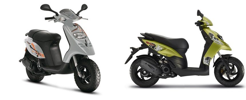 Motorrad Vergleich Piaggio Typhoon Sport 50 2T 2010 vs. Piaggio TPH 50 2019
