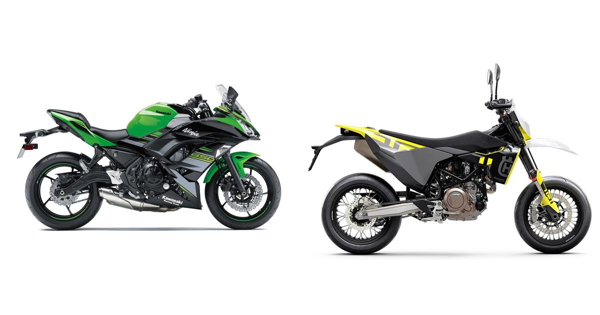 Motorrad Vergleich Kawasaki Ninja 650 KRT 2019 vs. Husqvarna 701 ...
