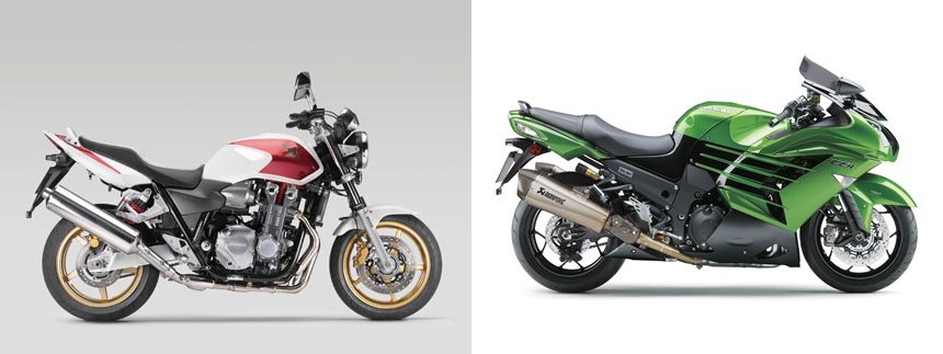 Motorrad Vergleich Honda CB 1300 2009 vs. Kawasaki ZZR 1400 Performance ...