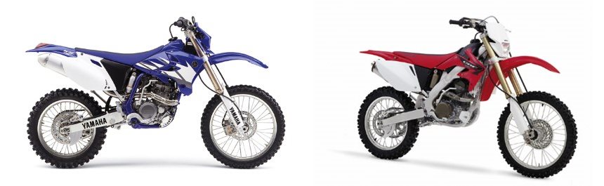 Motorrad Vergleich Yamaha WR250F 2005 vs. Honda CRF 250 X 2005