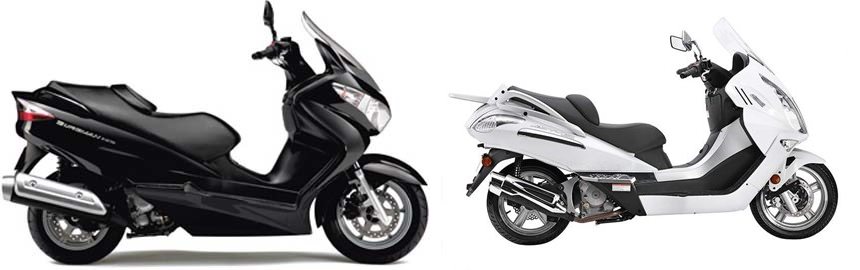 Motorrad Vergleich Suzuki Burgman 125 2009 vs. CFMOTO Jetmax 250 EFI 2019
