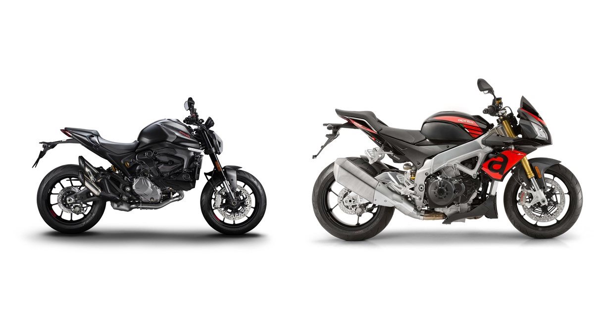 Motorrad Vergleich Ducati Monster 2021 vs. Aprilia Tuono V4 1100 RR 2017
