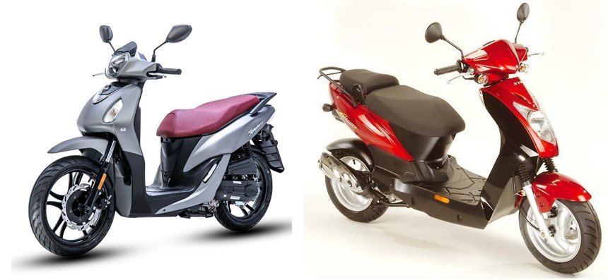 Motorrad Vergleich Sym Symphony 50i 2021 vs. Kymco Agility 50 S 2009