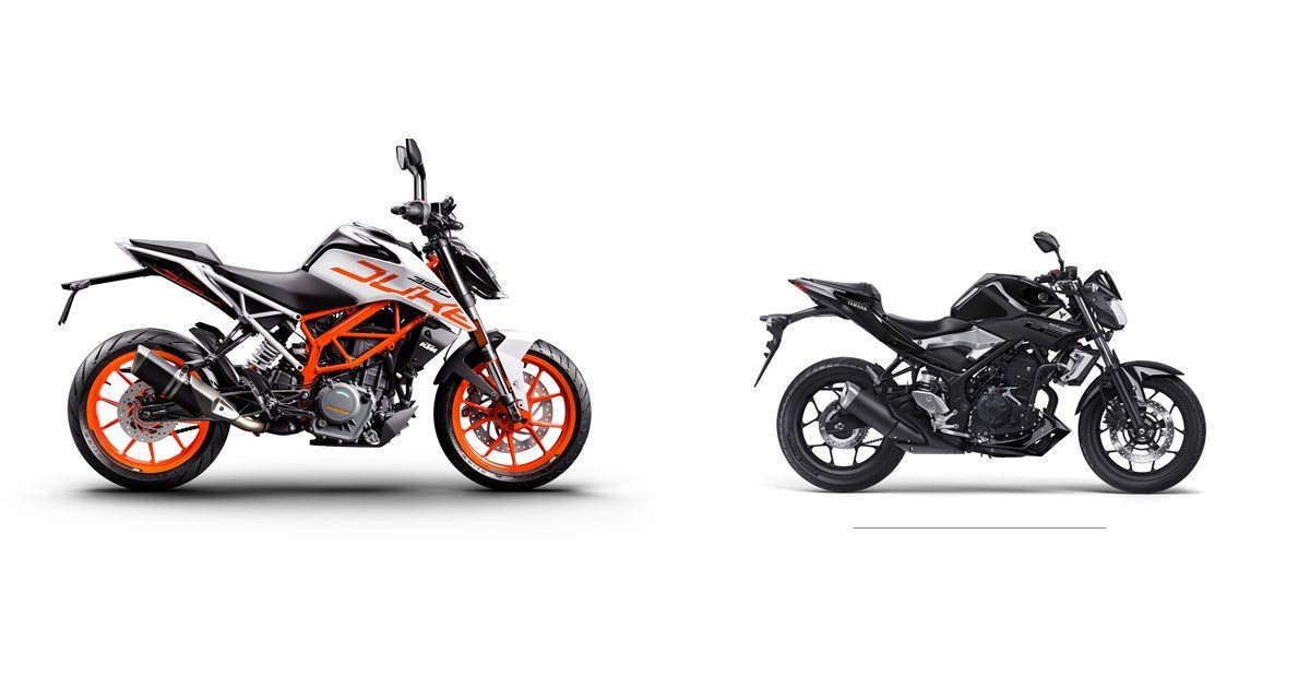 Motorrad Vergleich KTM 390 Duke 2019 vs. Yamaha MT-03 2017