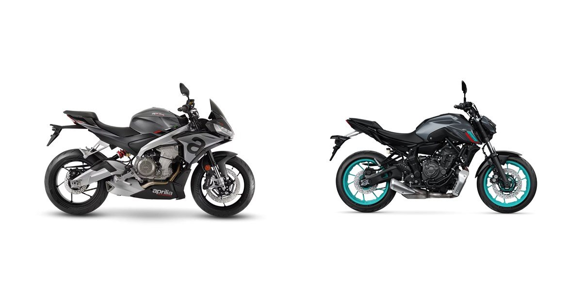 Motorrad Vergleich Aprilia Tuono 660 2023 vs. Yamaha MT-07 2022
