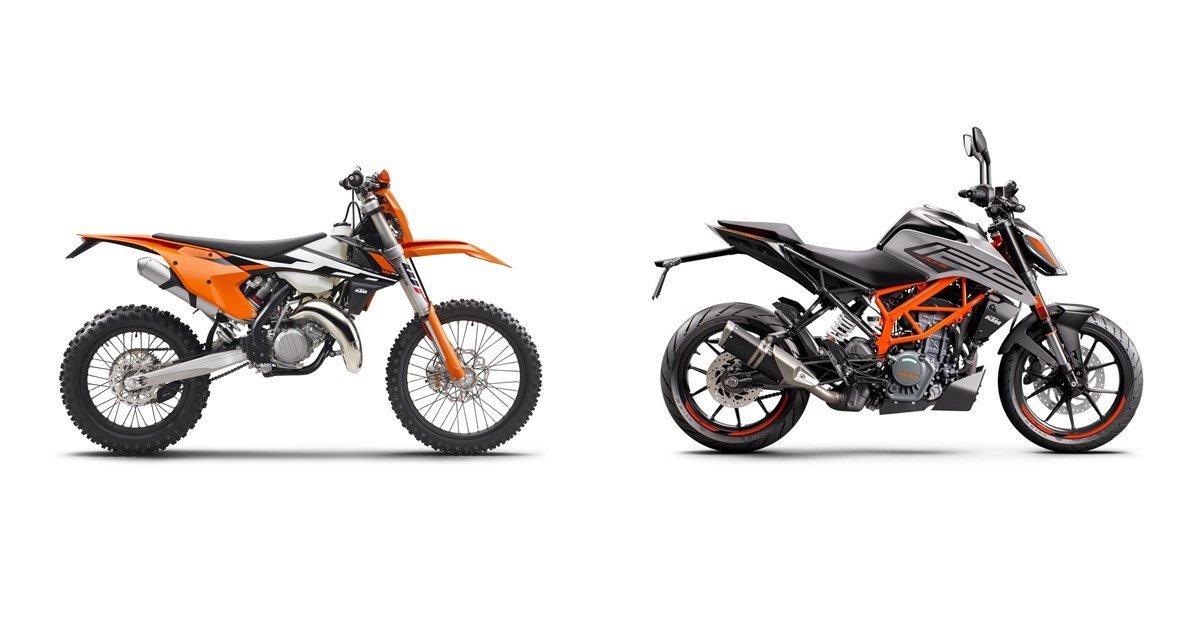 Motorrad Vergleich KTM 125 XC-W 2017 vs. KTM 125 Duke 2021