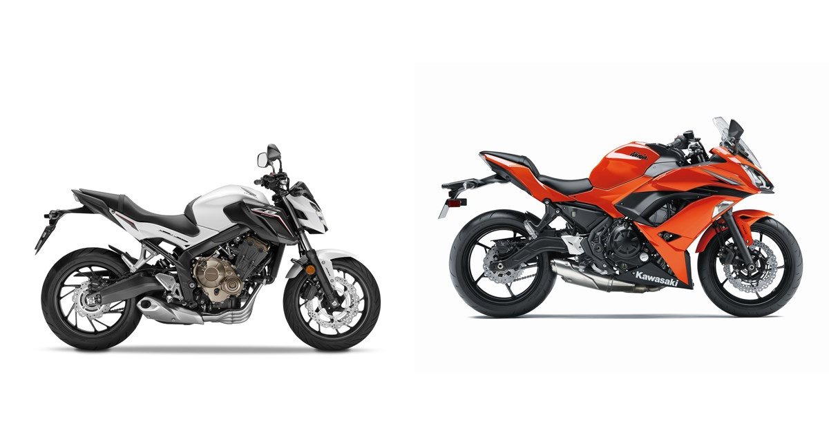 Comparaison des motos Honda CB650F 2018 VS. Kawasaki Ninja 650 2017