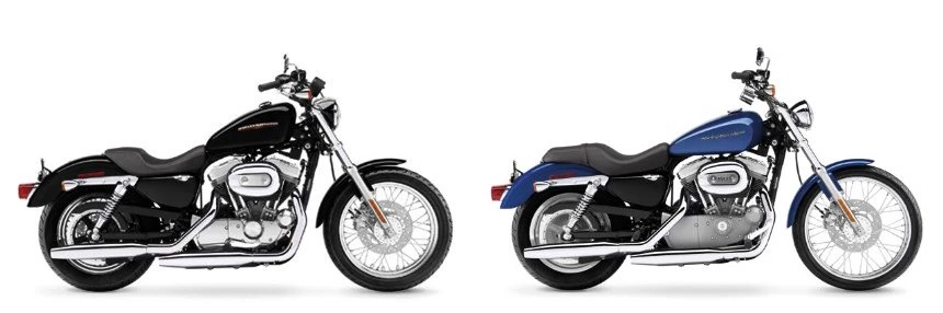 Motorrad Vergleich Harley-Davidson Sportster XL 883 L SuperLow 2005 vs ...