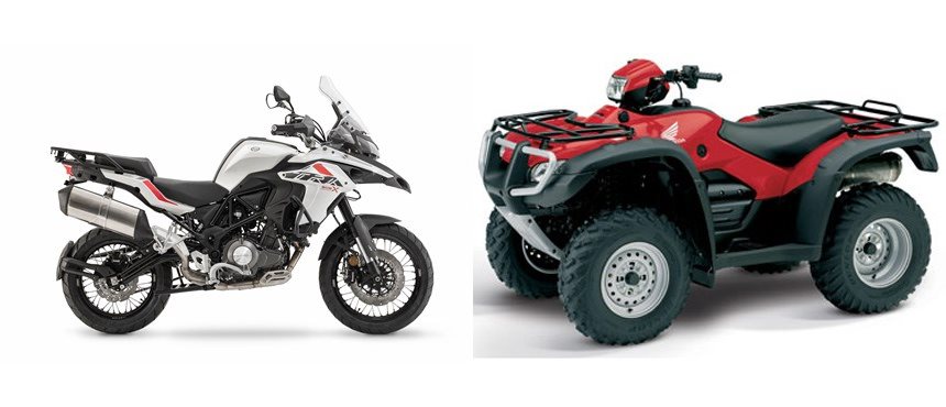 Motorrad Vergleich Benelli TRK 502 X 2021 vs. Honda TRX 500 FE Foreman 2011