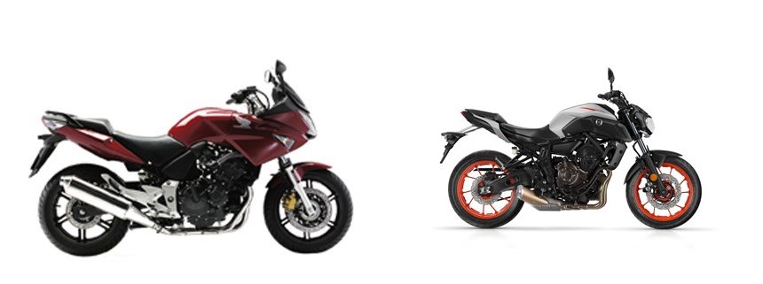 Motorrad Vergleich Honda CBF 600 S 2006 vs. Yamaha MT-07 2019