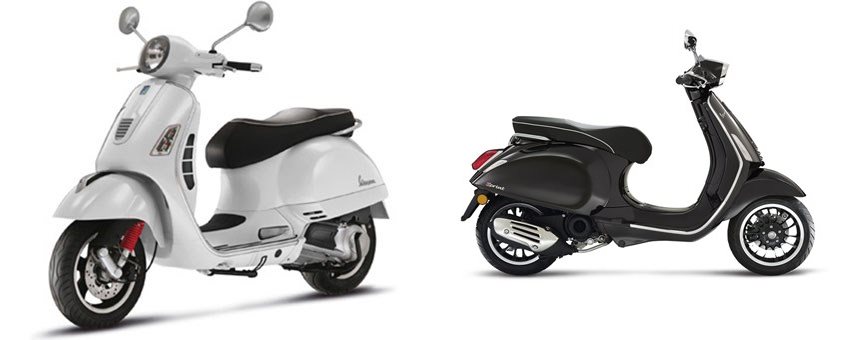 Motorrad Vergleich Vespa GTS 125 ie Super 2010 vs. Vespa Sprint 125 i.e. 3V 2020