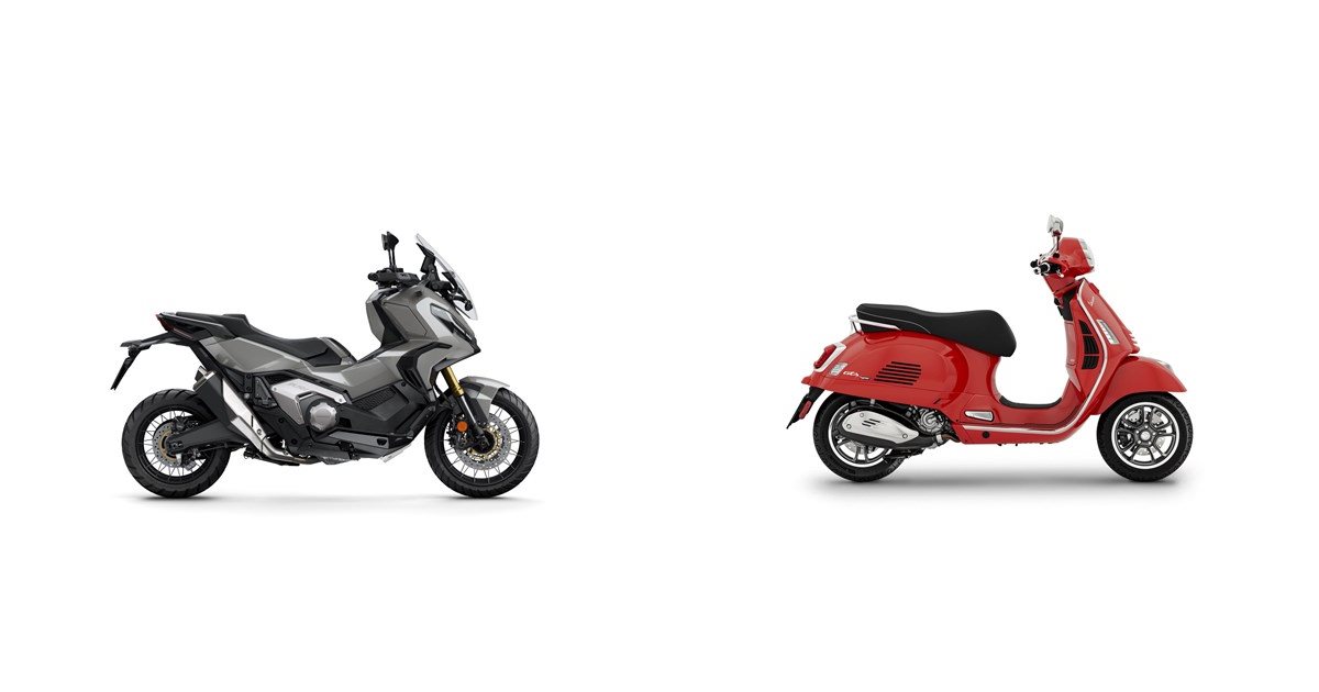 Motorrad Vergleich Honda X-ADV 2023 vs. Vespa GTS 300 Super 2023