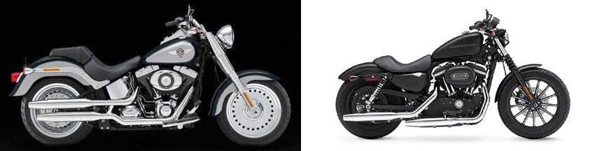 Motorrad Vergleich Harley-Davidson Softail Fat Boy FLSTF 2012 vs ...