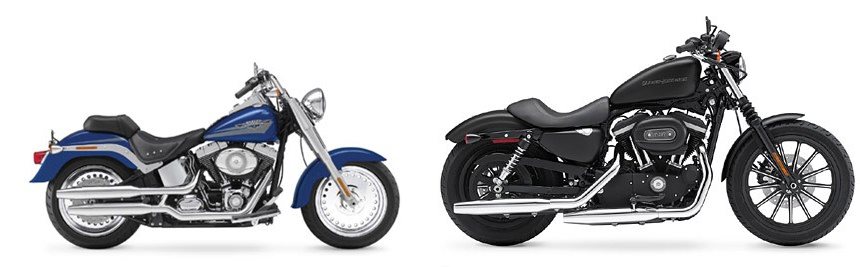 Motorrad Vergleich Harley-Davidson Softail Fat Boy FLSTF 2009 vs ...