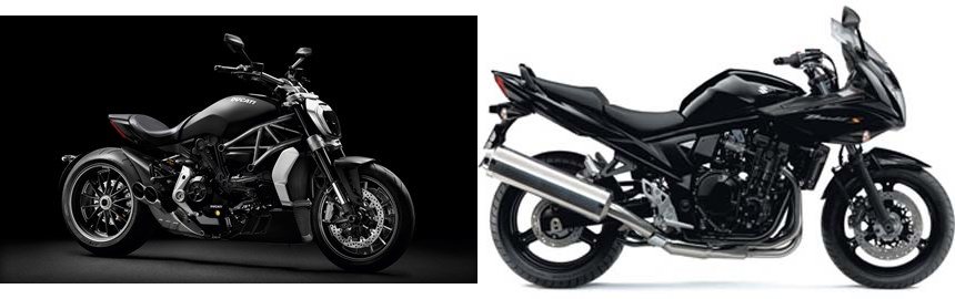 Motorrad Vergleich Ducati XDiavel 2016 vs. Suzuki Bandit 650S 2009
